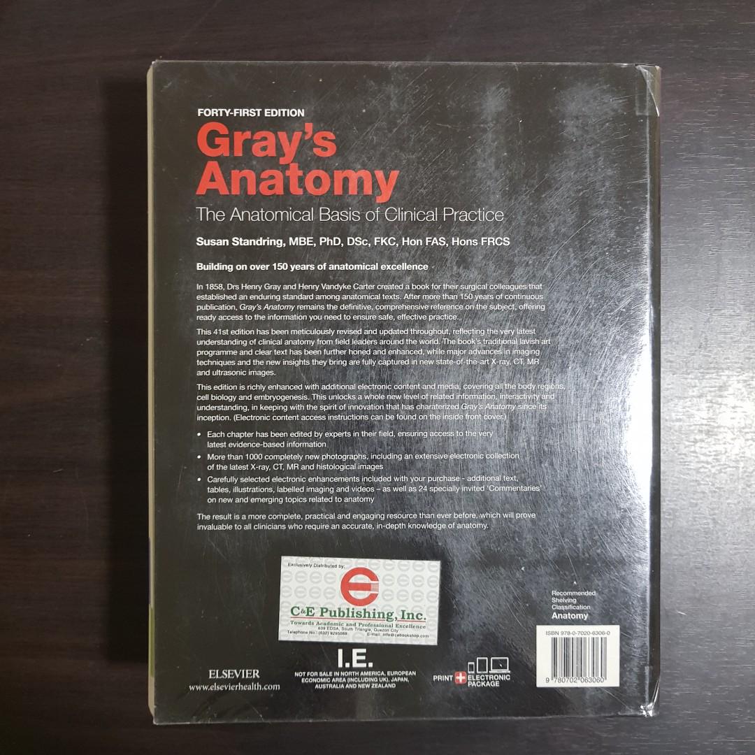 ORIGINAL Gray's Anatomy The Anatomical Basis of Clinical Practice (41st ...