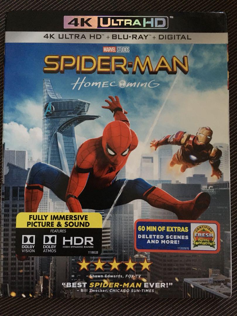 SPIDER-MAN HOMECOMING UHD 4K BLURAY BLU RAY, Hobbies & Toys, Music ...