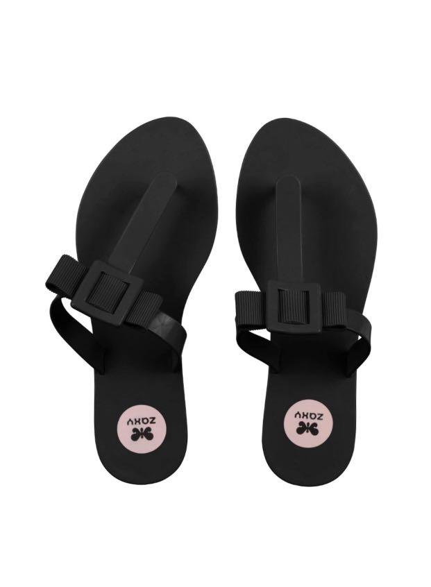 Zaxy Fluppy Chin Black Slipper, Women's Fashion, Footwear, Slippers and ...