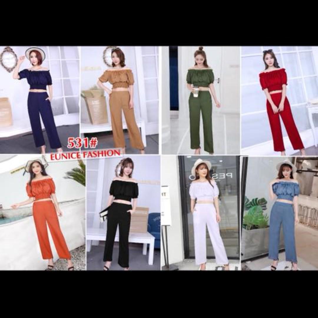 BANGKOK OFF SHOULDER TERNO PANTS 531#, Women's Fashion, Dresses & Sets ...