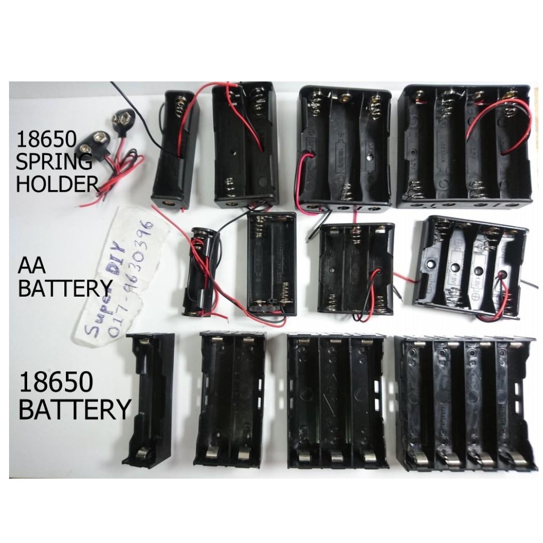 Battery case holder 18650 3S 12.6V Spring 3x18650, TV & Home Appliances ...