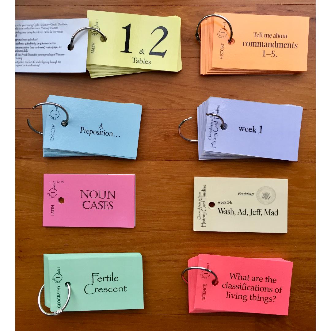 Complete set of Classical Conversations Cycle 1 Flash Cards in Like New ...