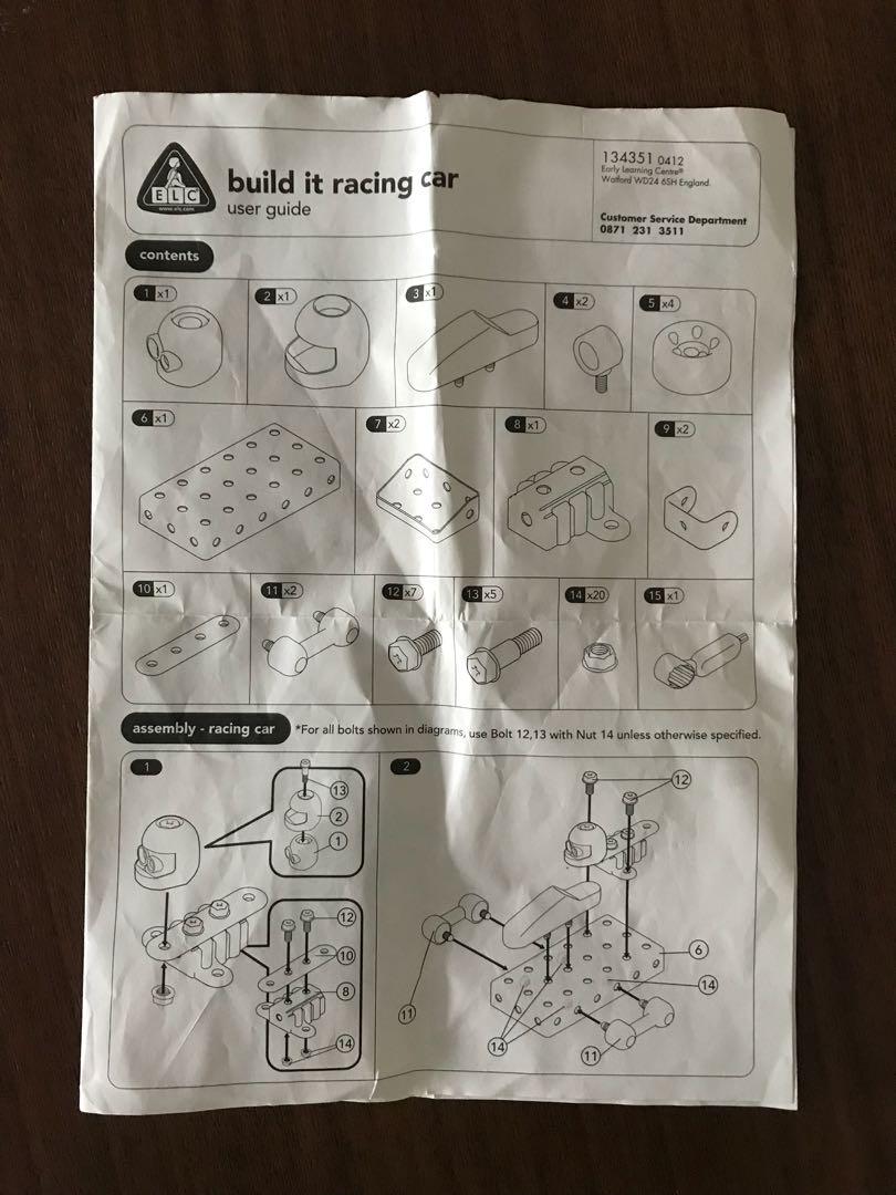 ELC Build It Racing Car + Electric Screw Gun, Hobbies & Toys, Toys ...