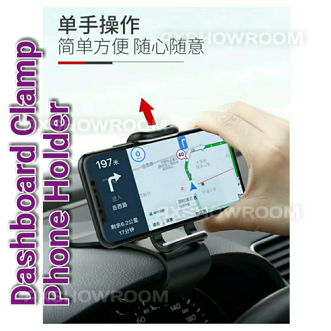 HUD Universal Adjustable Car phone Holder Dashboard Clamp Mount Holder ...
