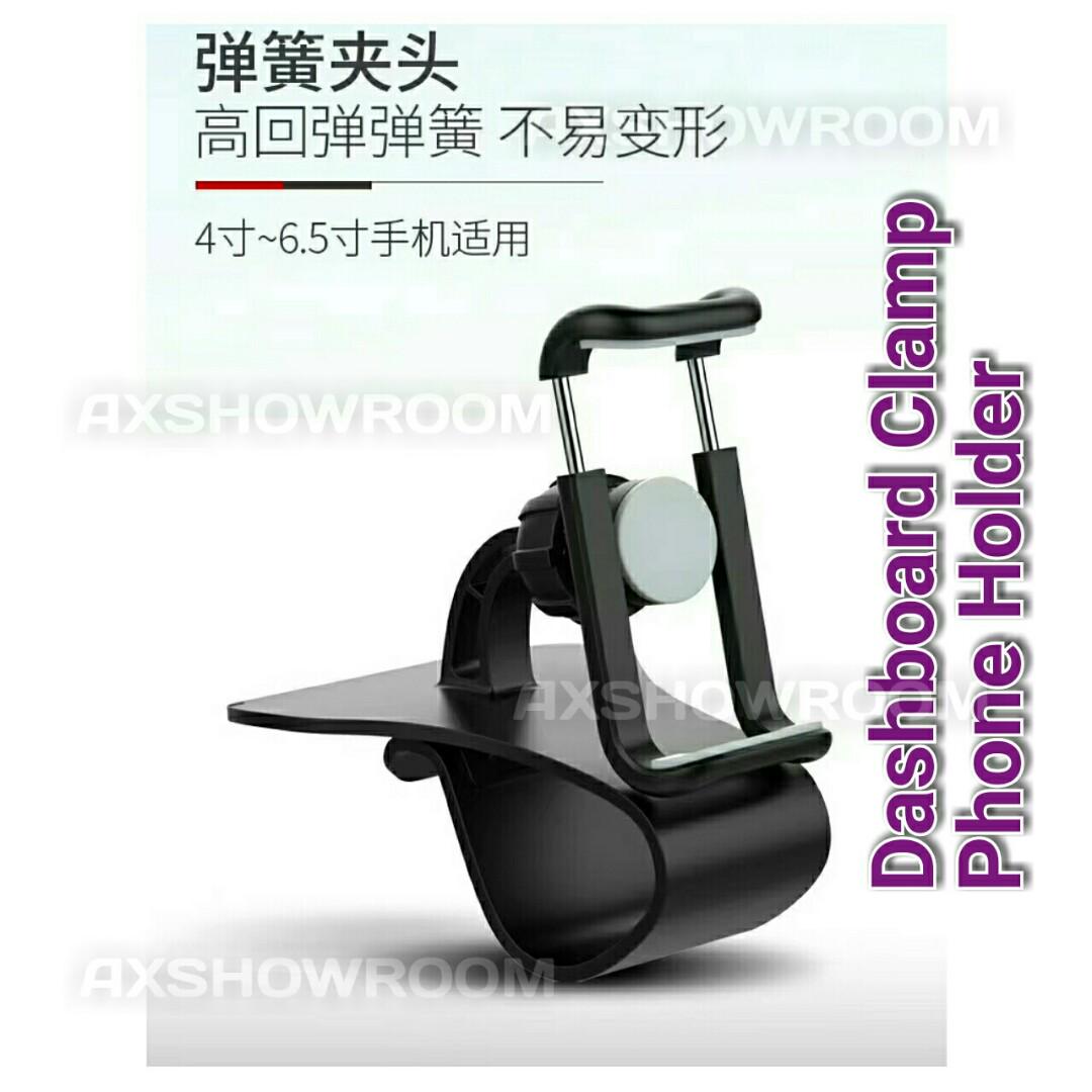 HUD Universal Adjustable Car phone Holder Dashboard Clamp Mount Holder ...