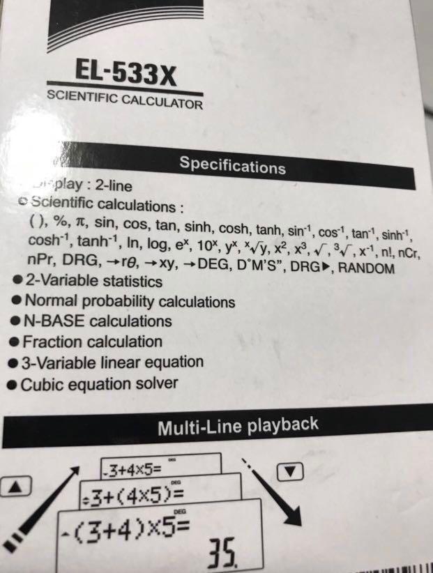 SHARP EL-533X-GR calculator, Computers & Tech, Office & Business ...