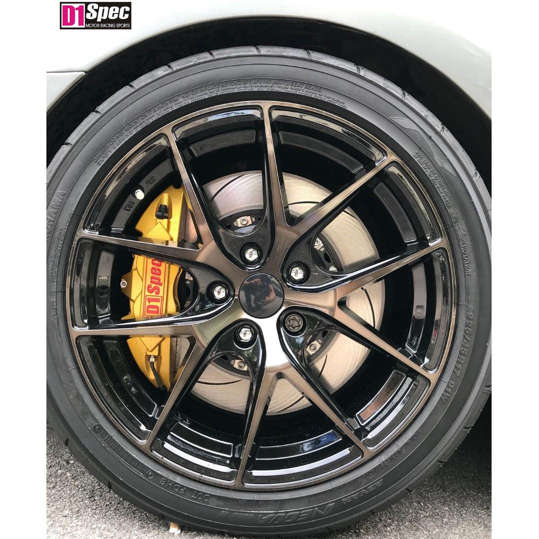 D1 SPEC BIG BRAKE KIT ( BIG 4 POT RS, 345 ) ON VOLKSWAGEN GOLF 1.4 MK6 ...