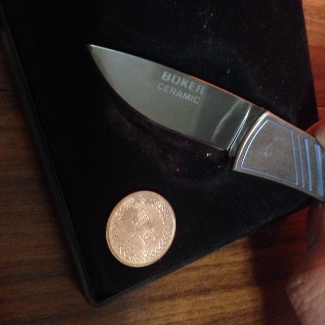 BOKER CERAMIC Knife 🇩🇪德國製 純鈦合金mini 絕版陶瓷折刀, 體育器材, 健行及露營在旋轉拍賣