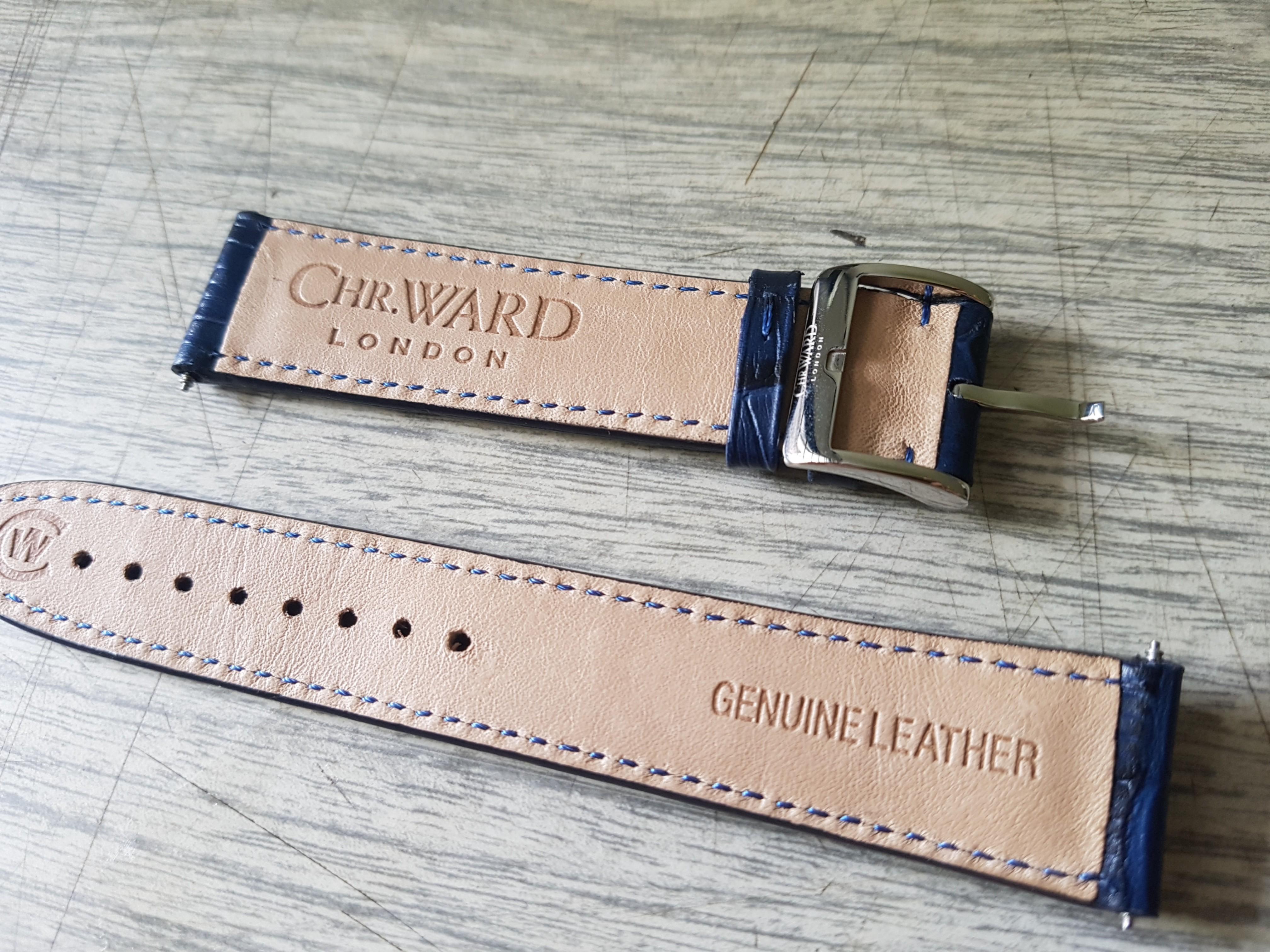 Christopher Ward Blue Leather Alligator Strap 20mm, Luxury, Watches on ...