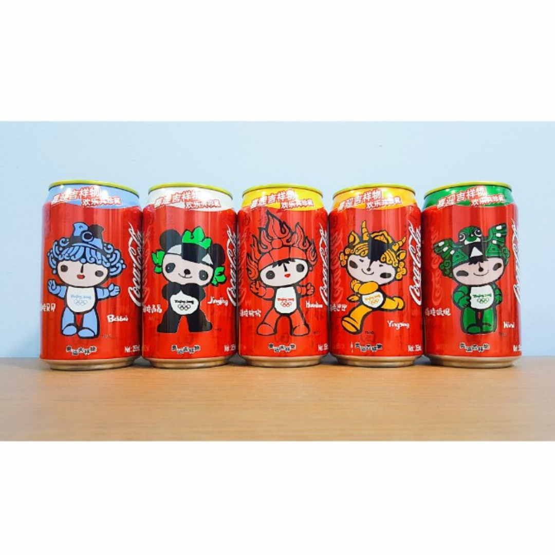 Coca Cola 2008 BeiJing Olympic Mascot Fuwa Can Collection, Hobbies ...