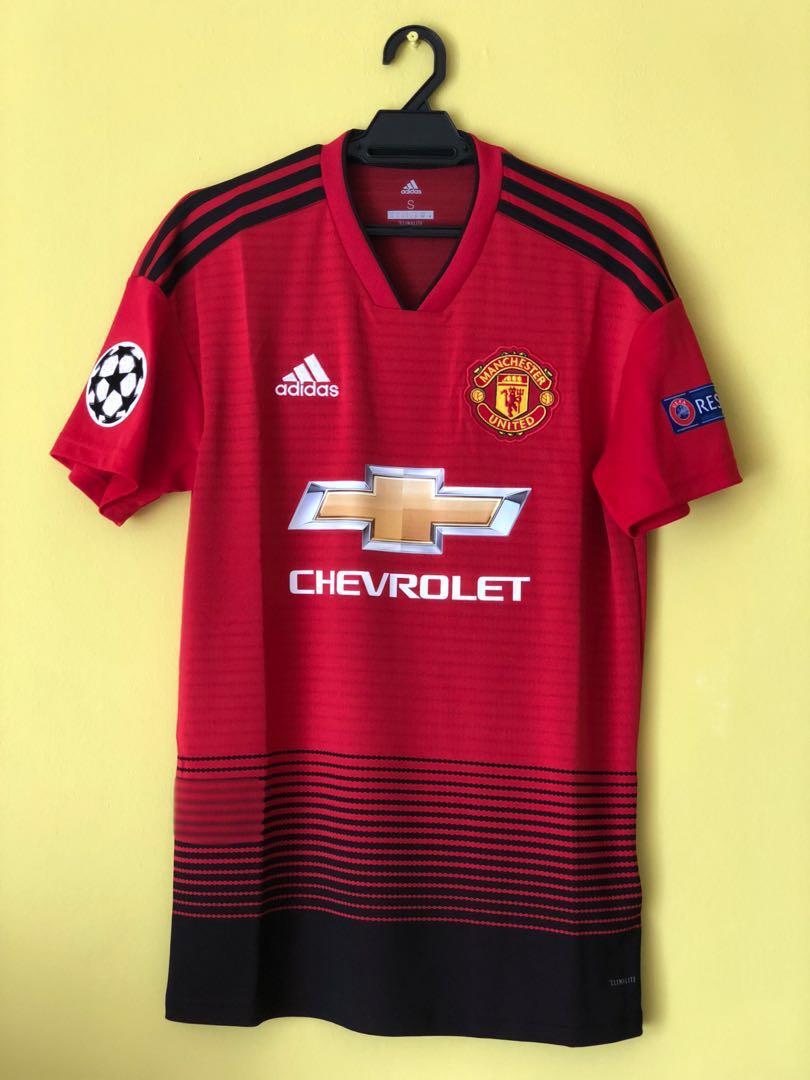 Manchester United 18/19 Home Jersey Full Set with UCL Patches ALEXIS 7 ...