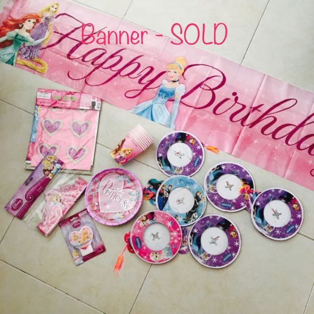 New* Partyware Disney Princess Theme Party Decorations, Babies & Kids ...