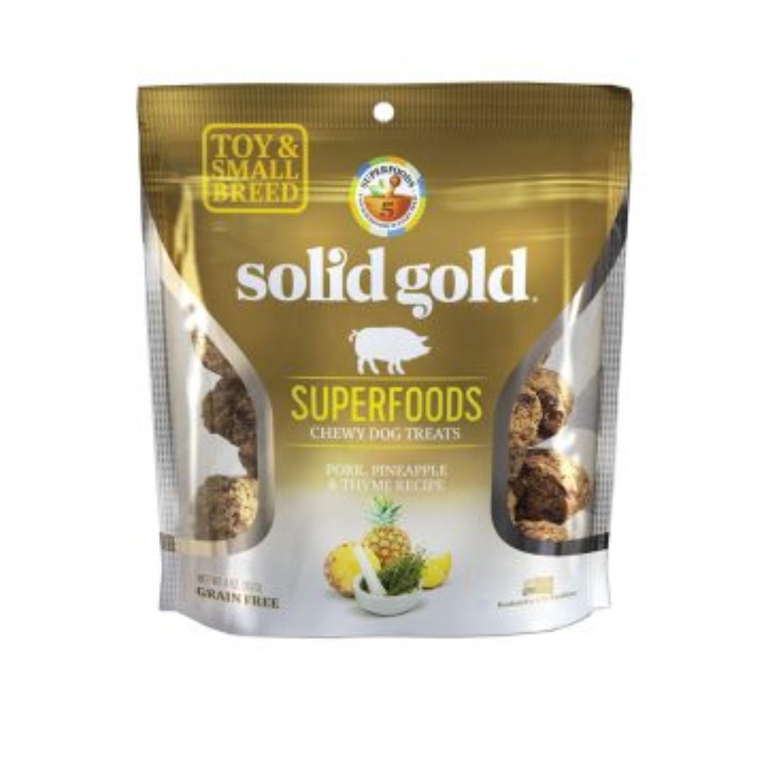 New! Solid Gold Superfoods Chewy Dog Treats with Pork(Pork, Pineapple ...