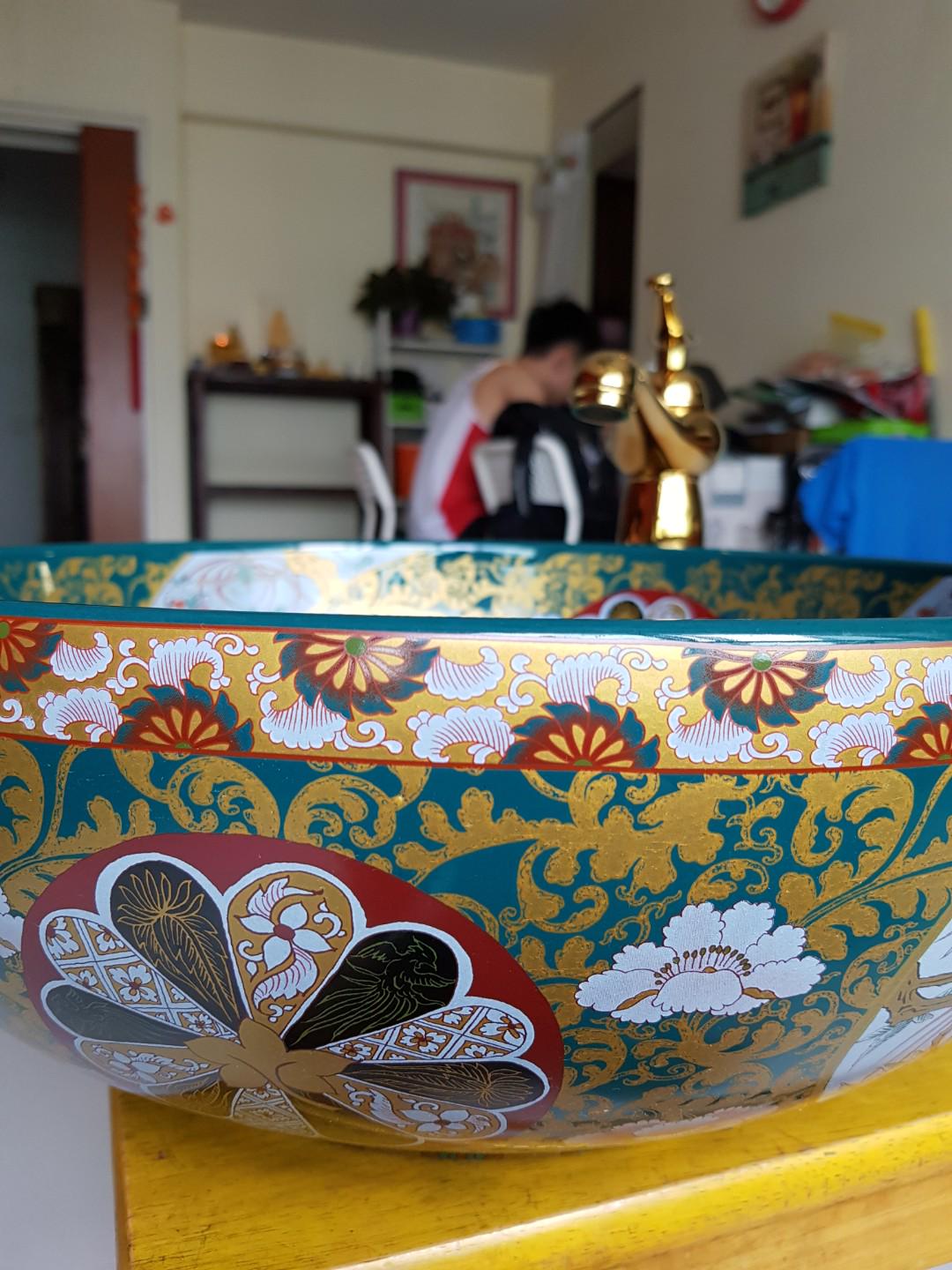 Oriental Patterned Wash Basin (All accessories included!), Furniture ...