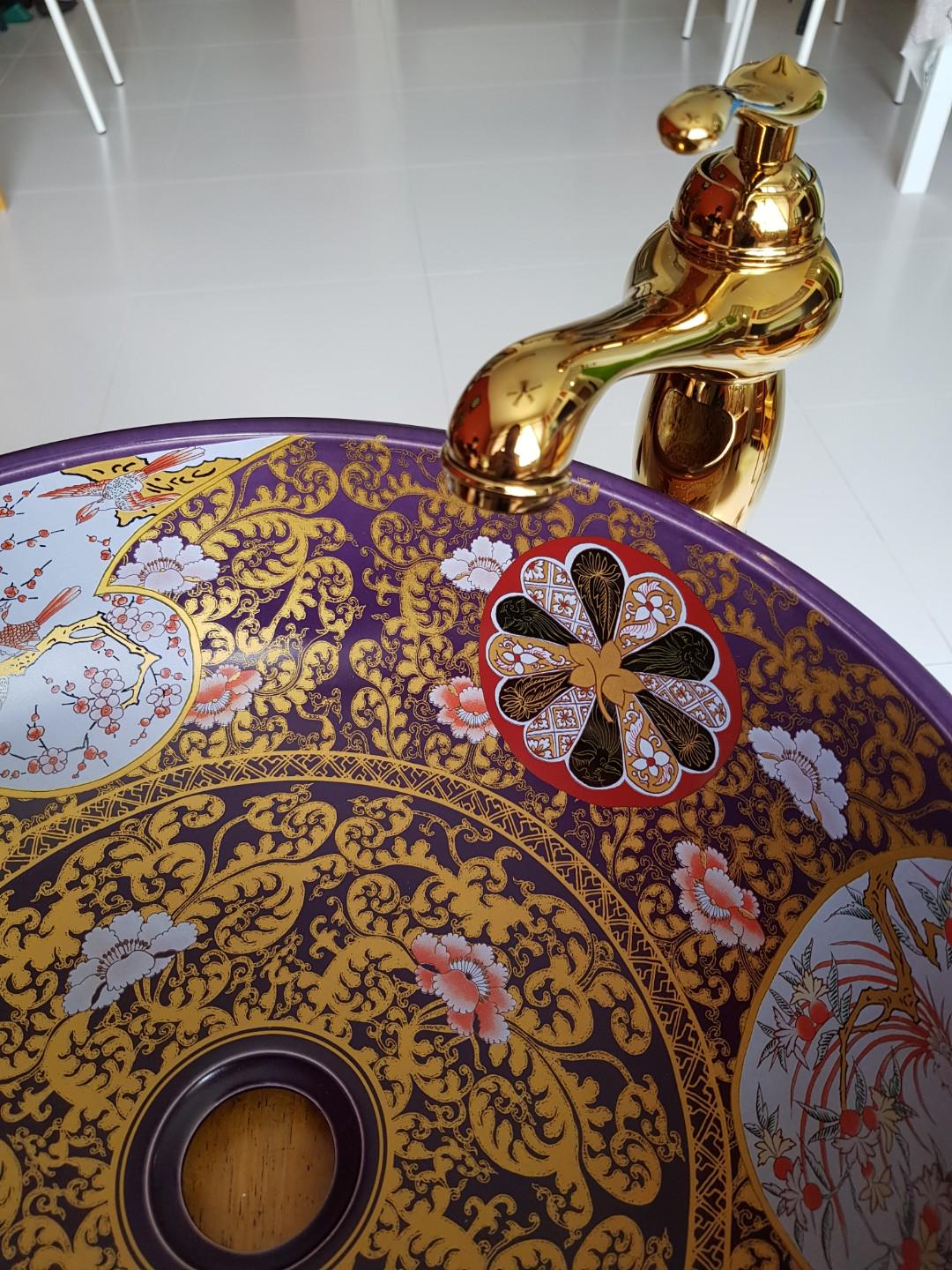 Oriental Patterned Wash Basin (All accessories included!), Furniture ...