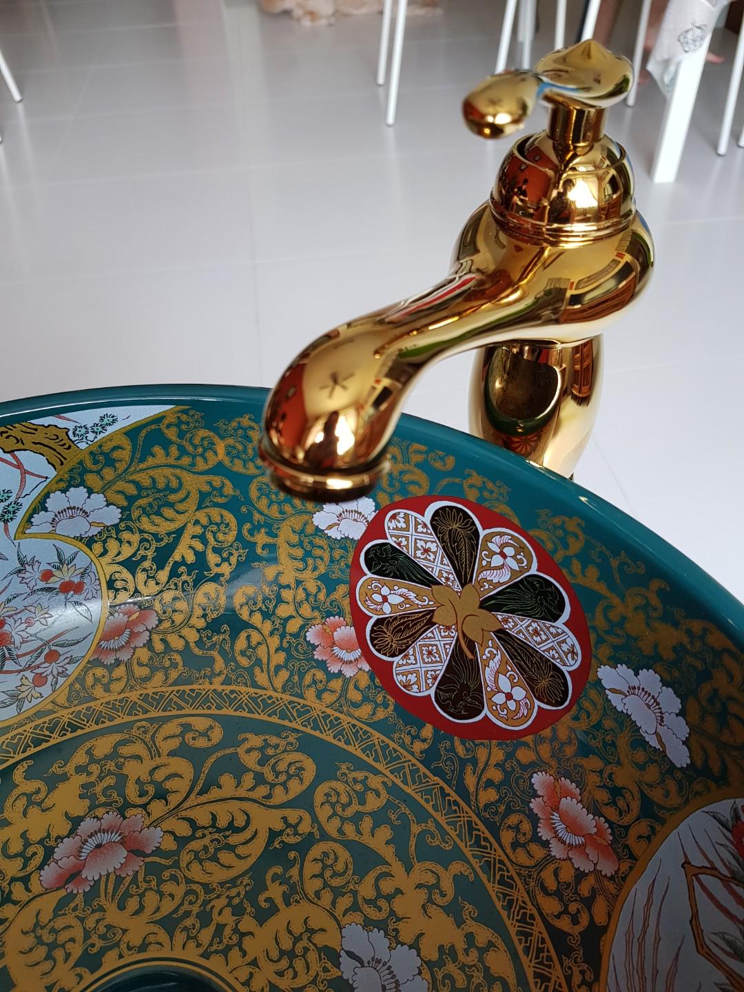Oriental Patterned Wash Basin (All accessories included!), Furniture ...