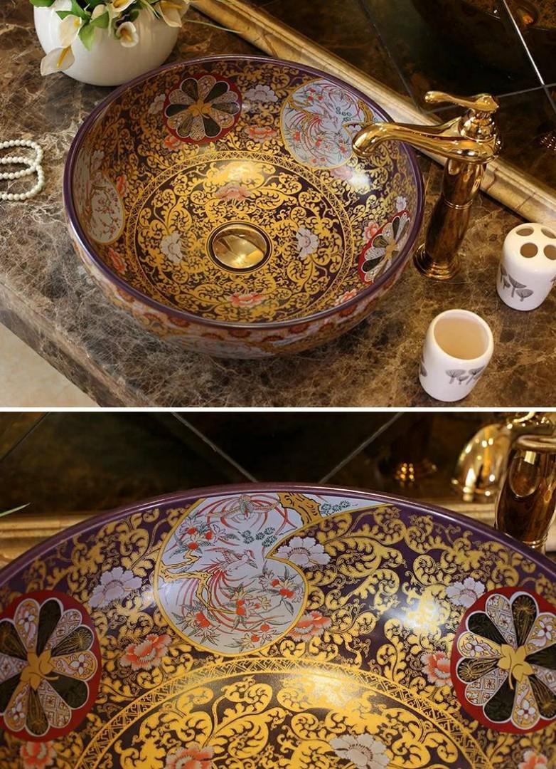 Oriental Patterned Wash Basin (All accessories included!), Furniture ...