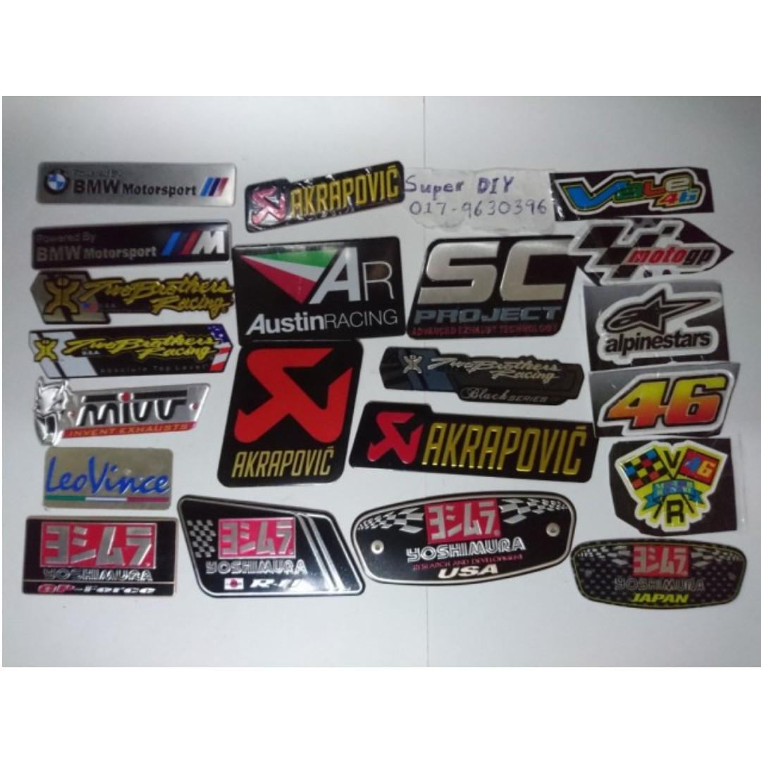 SC project Logo motor gp exhaust aluminium sticker, Motorbikes on Carousell