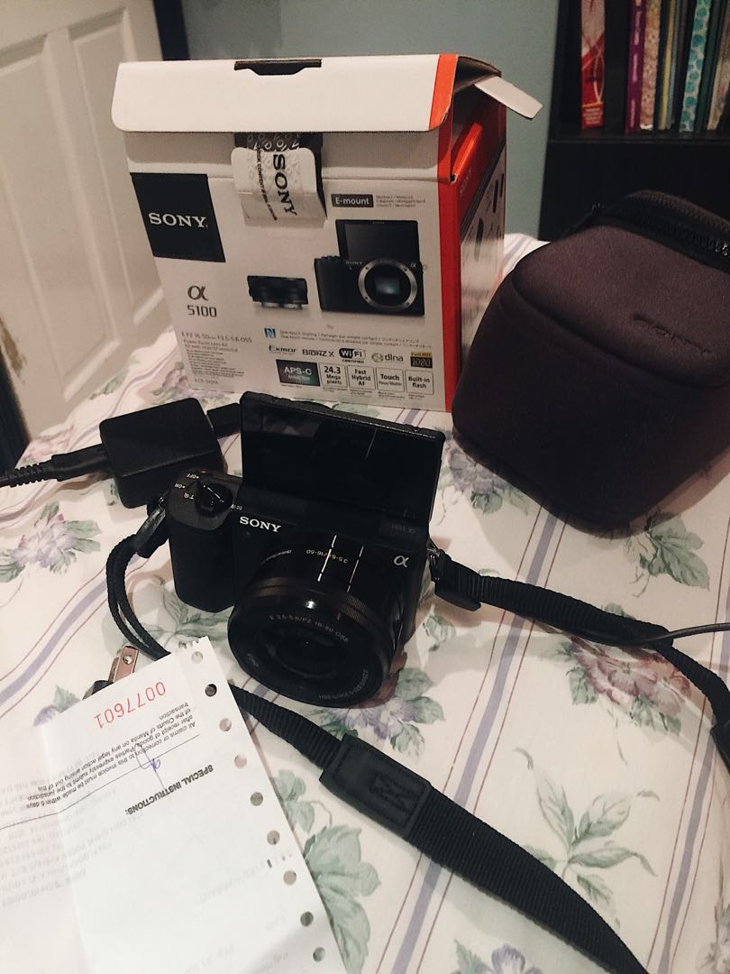 Sony alpha 5100 camera with box (perfect for selfie and vlogging) with ...