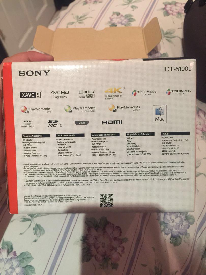 Sony alpha 5100 camera with box (perfect for selfie and vlogging) with ...