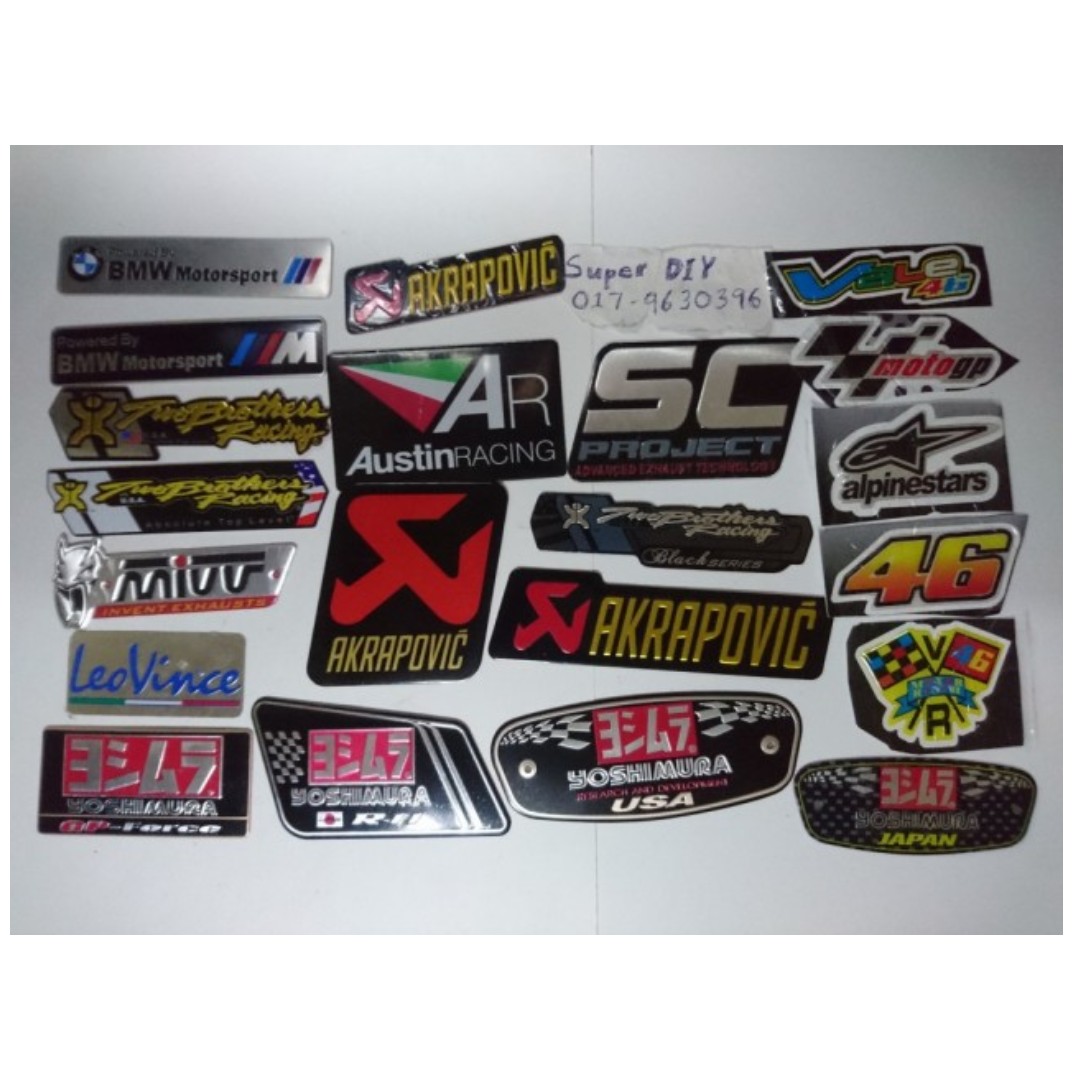 Yoshimura Logo dan lain2 motor gp exhaust aluminium sticker, Auto ...