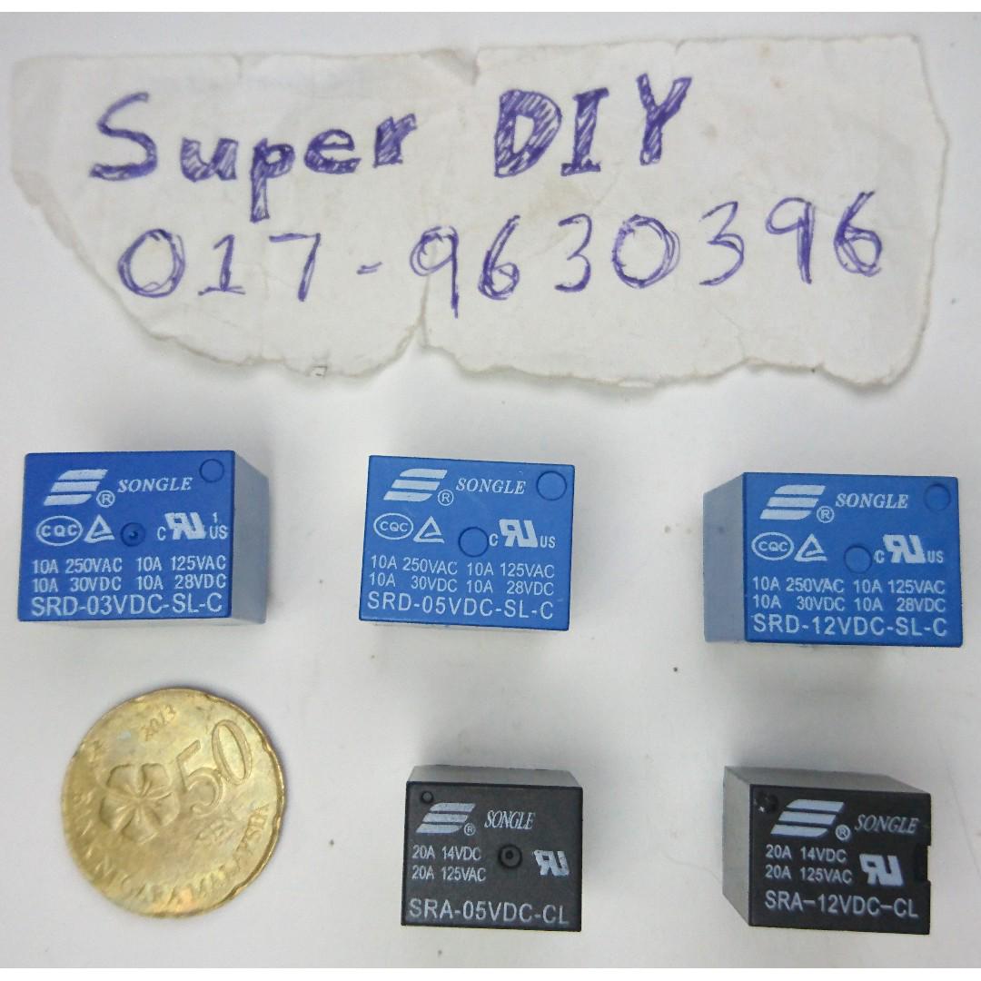12V DC Relay SRD-12VDC-SL-C Arduino 5 pin SONGLE, TV & Home Appliances, Electrical, Adaptors ...