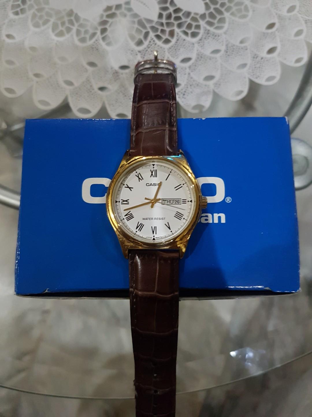 CASIO ANALOG WATCH BROWN LEATHER, Men's Fashion, Watches & Accessories, Watches on Carousell