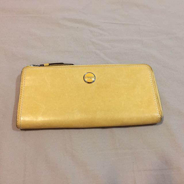 Coach Yellow Wallet, Luxury, Bags & Wallets on Carousell