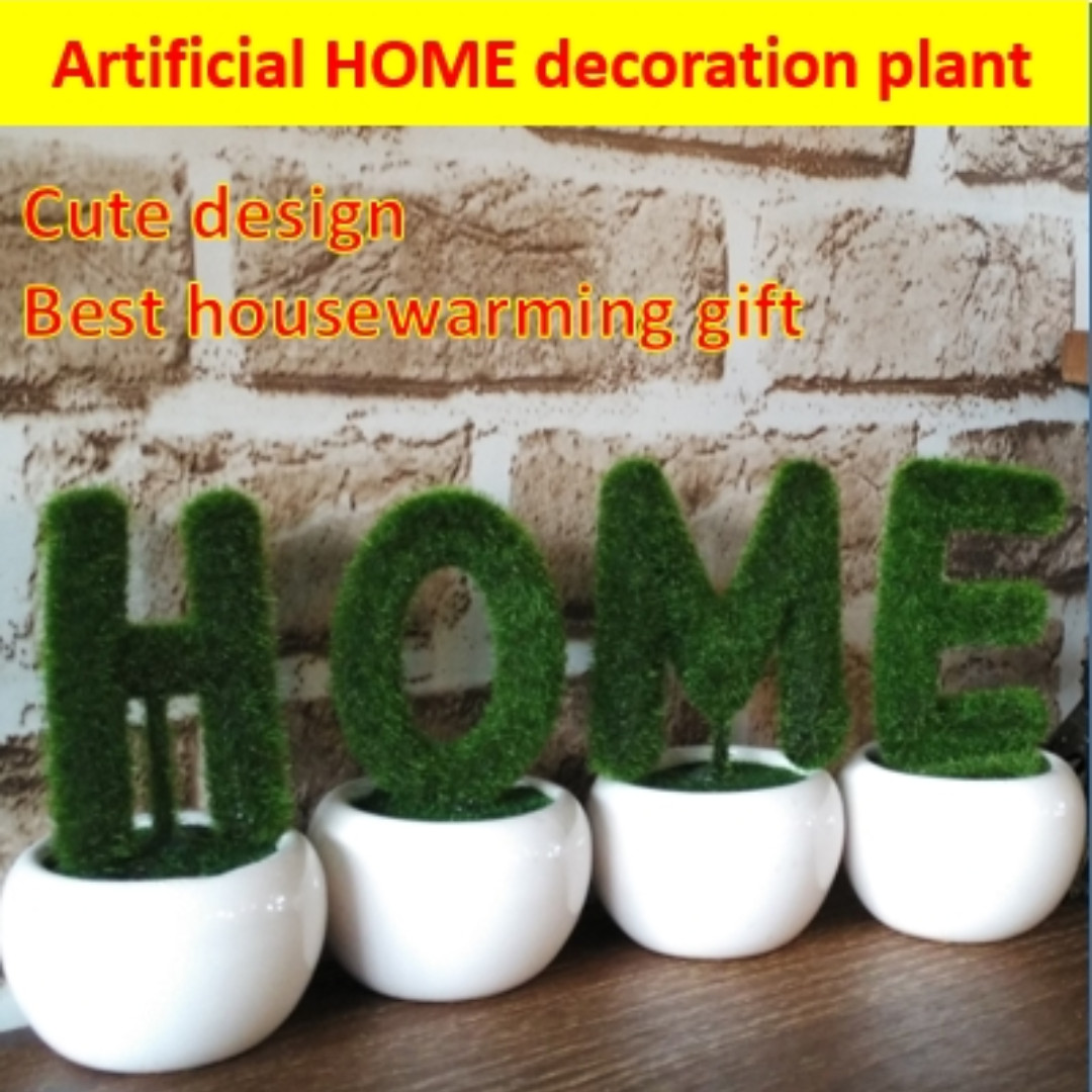 'HOME" Artificial alphabet plant home deco, Furniture & Home Living ...