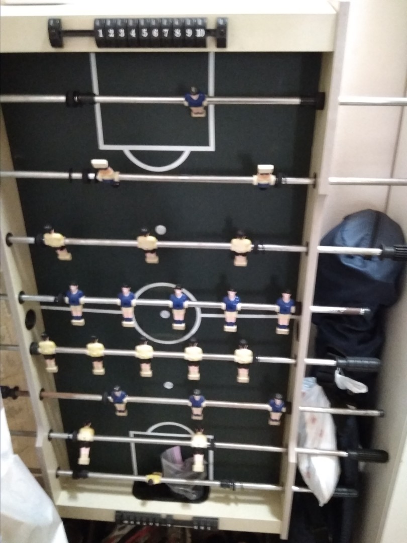 Selling used full size soccer table, can store standing position ...