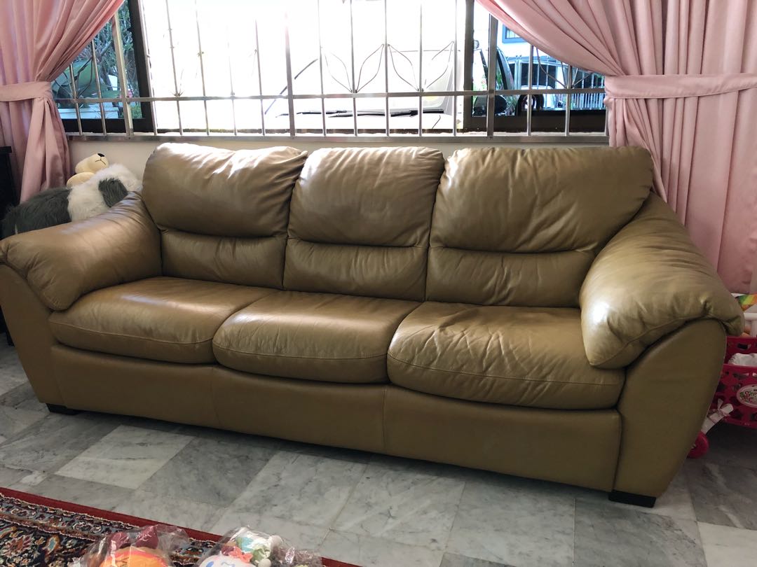 Used 7 Seater Leather Sofa Set, Furniture & Home Living, Furniture ...