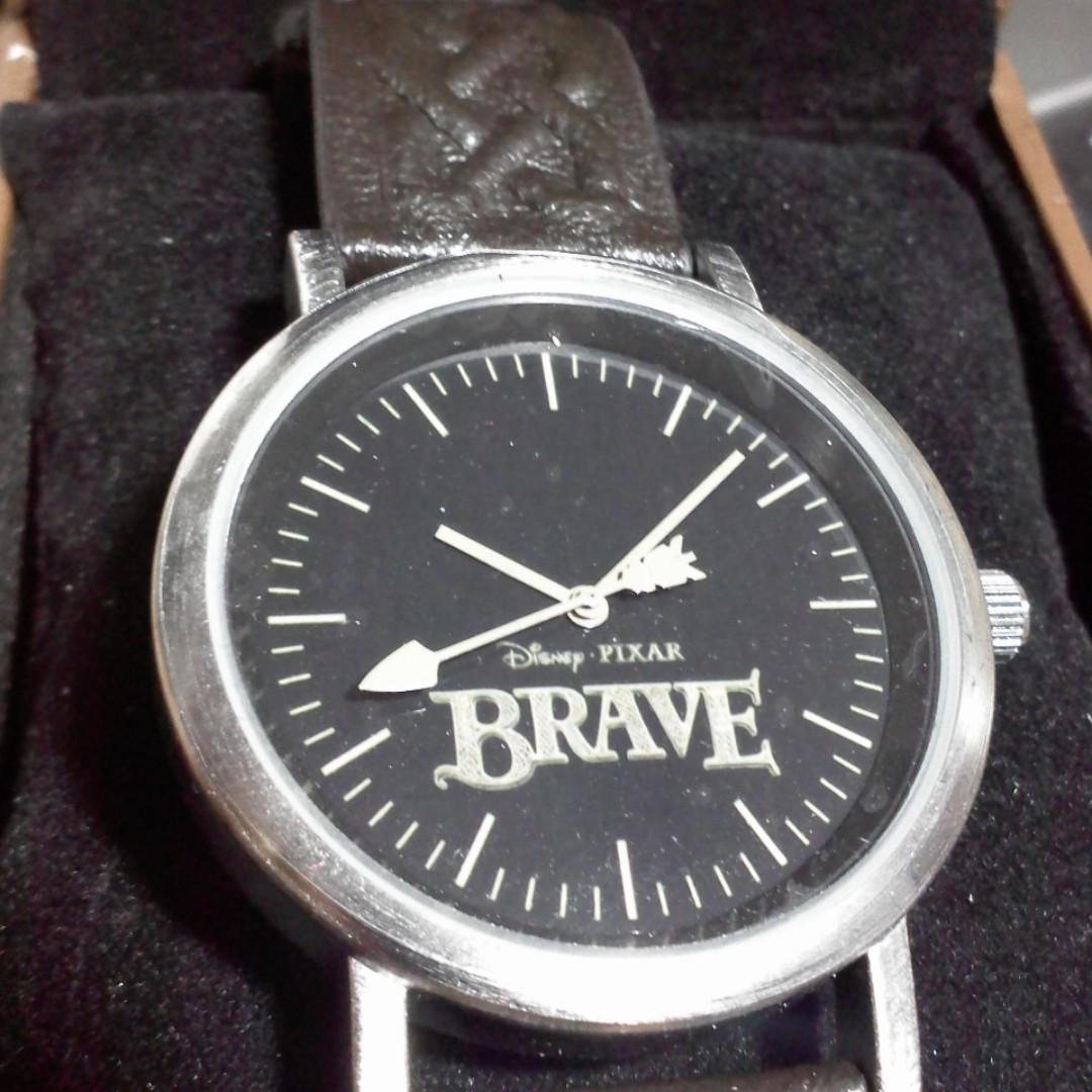 迪士尼 DISNEY DISNEYLAND 《勇敢傳說之幻險森林 BRAVE》成人手錶 皮錶 WATCH (已冇電), 名牌, 手錶 ...