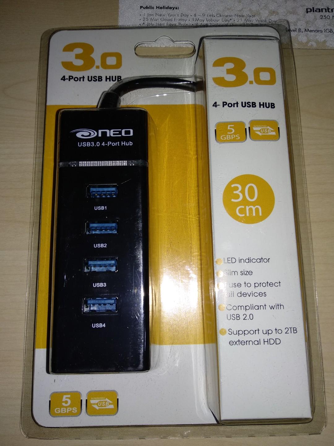 BNIB Neo USB 3.0 4 port hub, Computers & Tech, Parts & Accessories ...