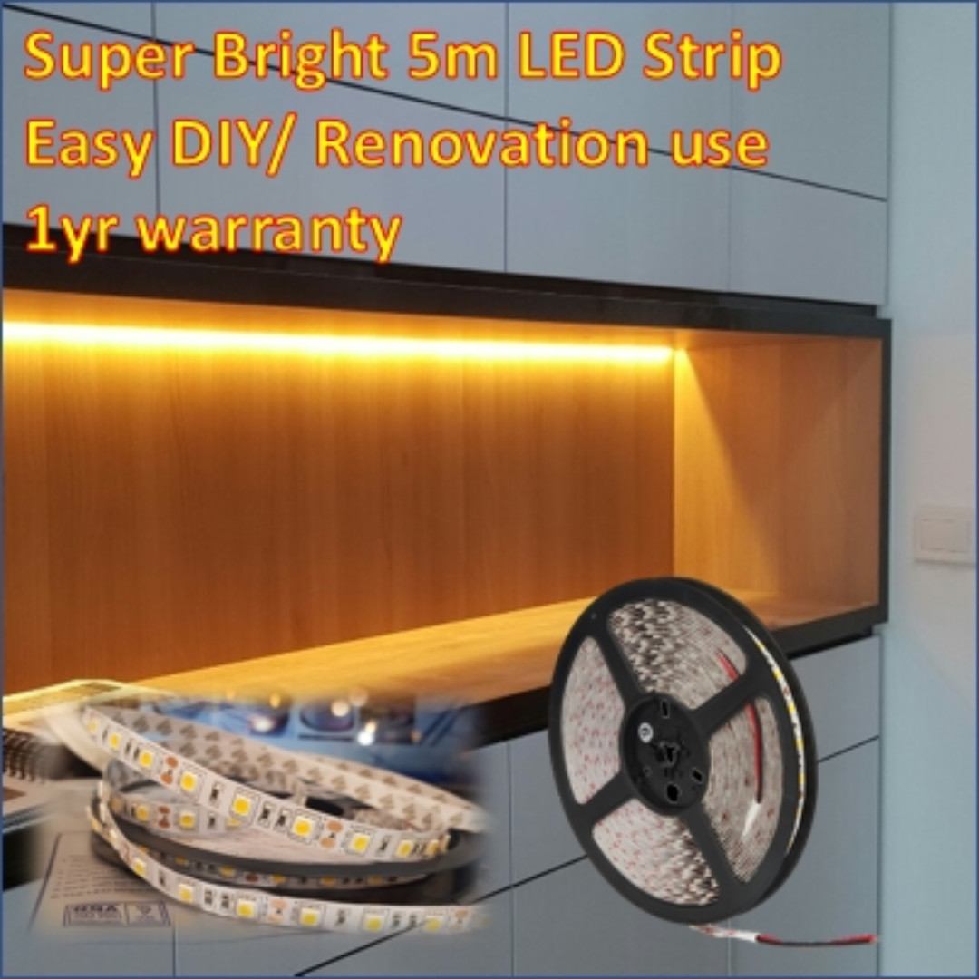 LED Strip 12v 5050 LED chip, 60 LED/M for cove lighting, Furniture ...