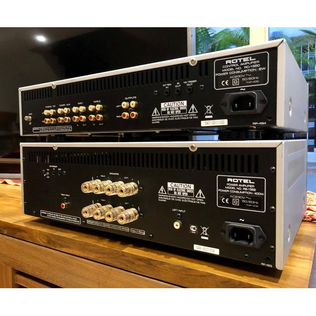 ROTEL RC-1550 Pre-Amp and RB-1552 Power Amp, Audio, Other Audio Equipment on Carousell