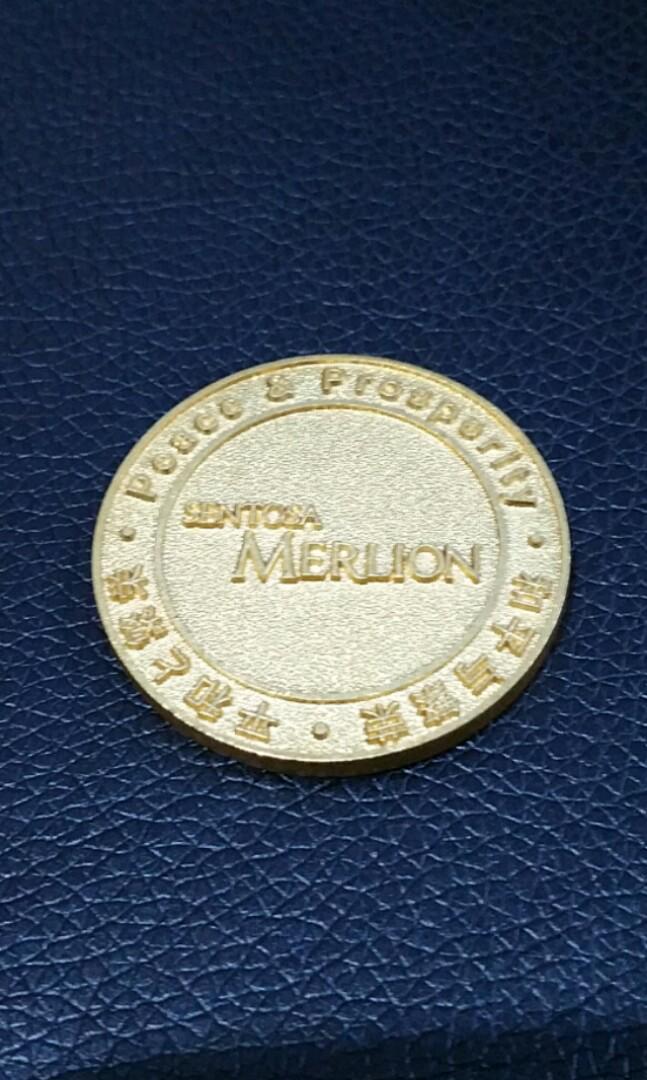 Sentosa Merlion Gold Coin Collection Souvenir / CNY Golden Ox / Lion ...