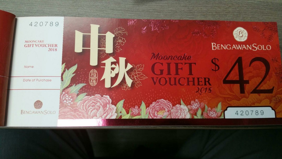 Bengawan Solo Mooncake Voucher, Tickets & Vouchers, Vouchers on Carousell