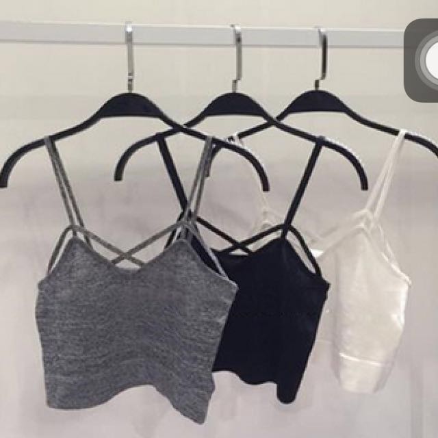 Black Cross Bralet, Women's Fashion, Tops, Sleeveless on Carousell