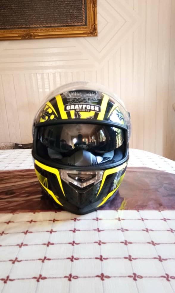 Grayfosh Full face Double visor Helmet, Auto Accessories on Carousell