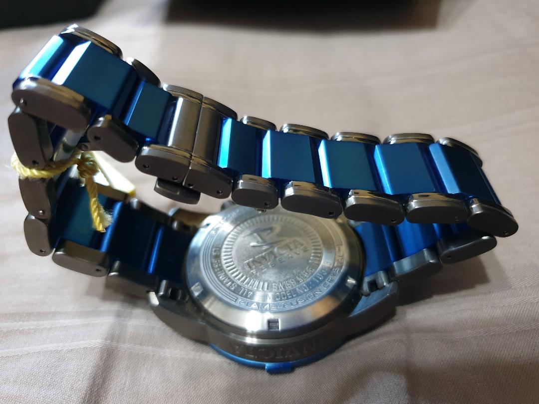 Limited Edition Invicta Reserve Gun Metal Blue Analog Swiss Watch ...