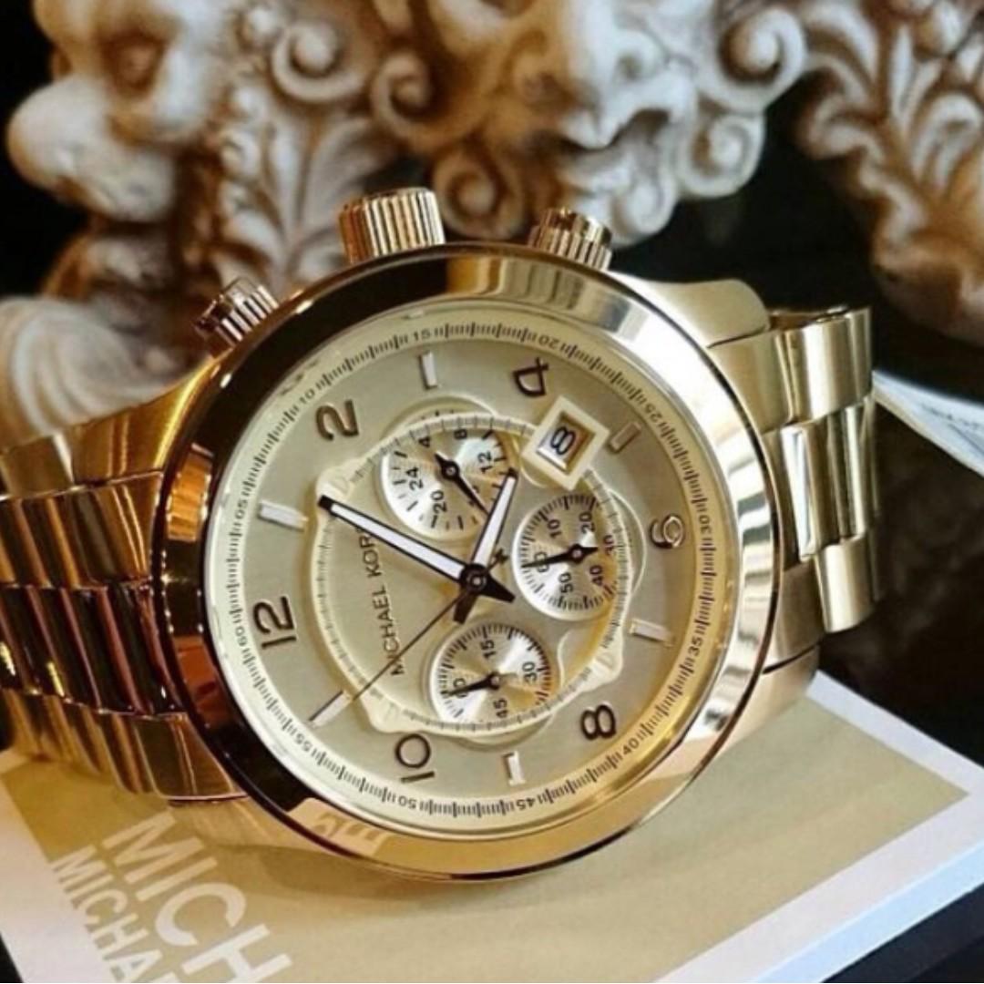 Michael Kors Runway Chronograph Champagne Dial Men's Watch - MK8077 ...