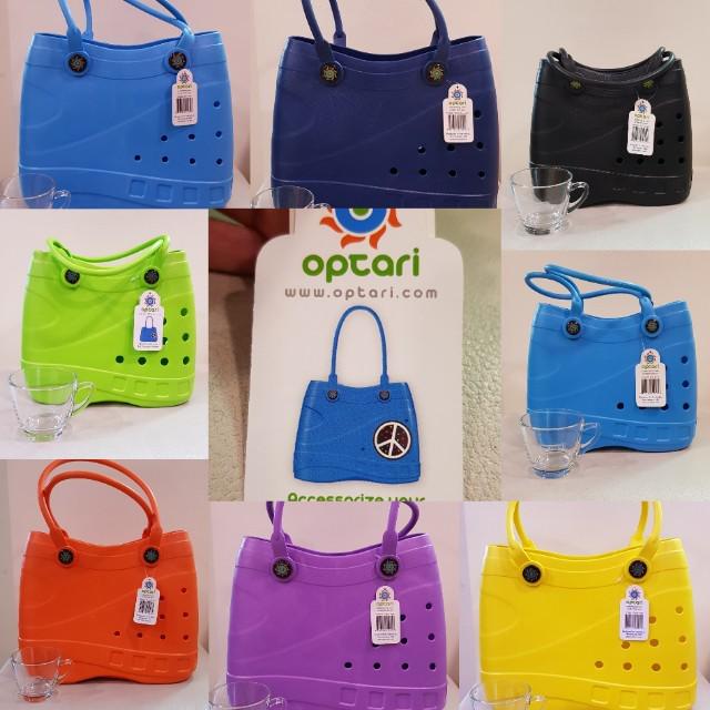 Optari Sol Large Rubber Tote Bag - Light Blue & Dark Blue, Women's ...