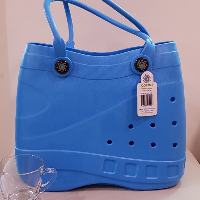 Optari Sol Large Rubber Tote Bag - Light Blue & Dark Blue, Women's ...