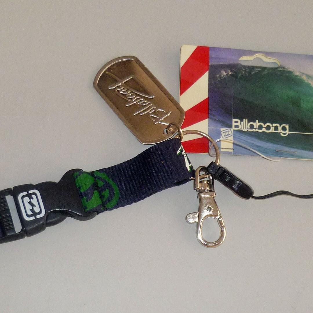 Original ! Billabong Arcade Lanyard Key Chain / ID Card with metal logo ...