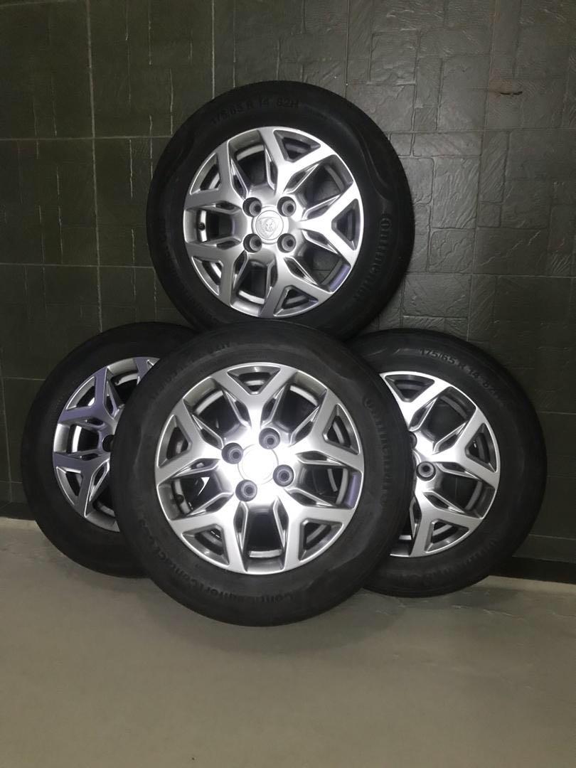 Proton Saga Sport Rim 14" With Tyres 2018, Auto Accessories on Carousell