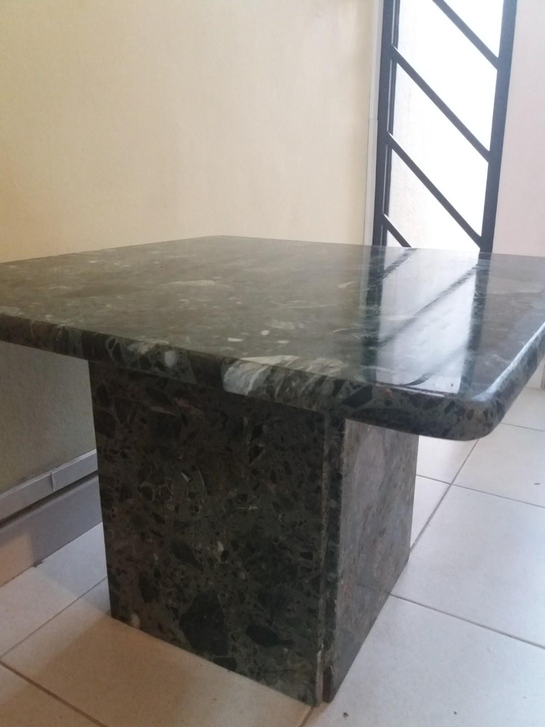 Square Thick solid Marble Table, Furniture & Home Living, Kitchenware ...