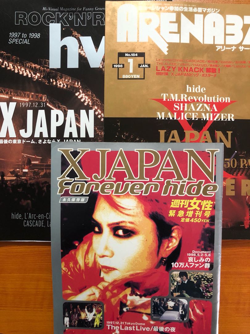 Vintage 90s X japan magazine & forever hide, Hobbies & Toys, Books ...