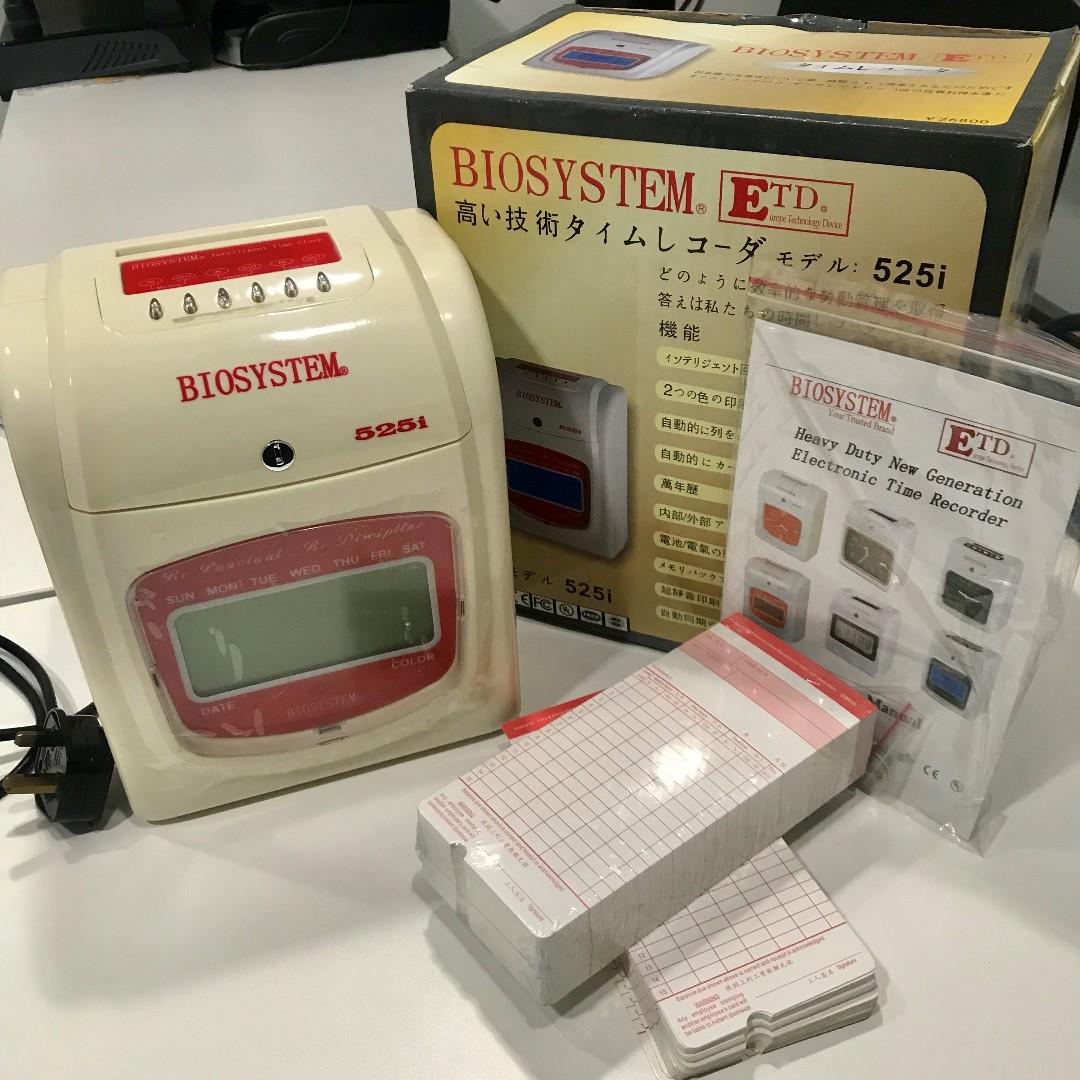 Biosystem 525i digital time recorder (punch card machine), TV & Home ...