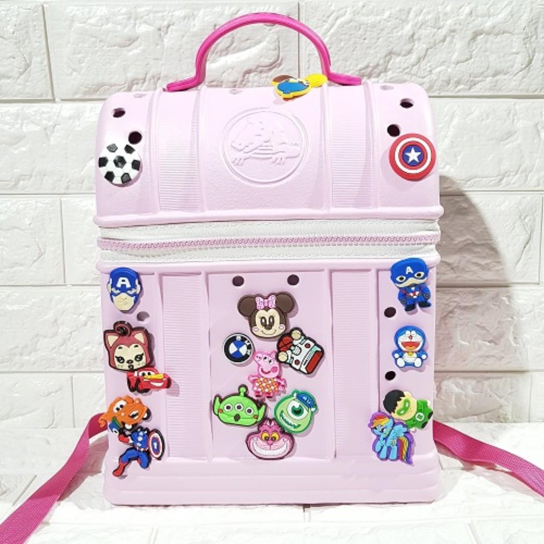 Crocs Kiddie Backpack - Light Pink, Babies & Kids, Going Out, Diaper ...