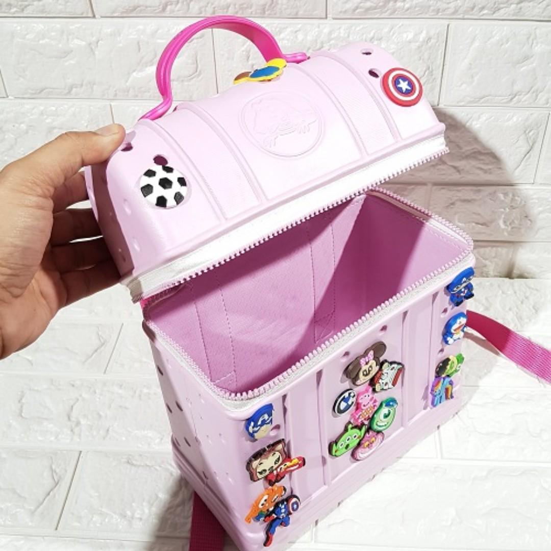 Crocs Kiddie Backpack - Light Pink, Babies & Kids, Going Out, Diaper ...